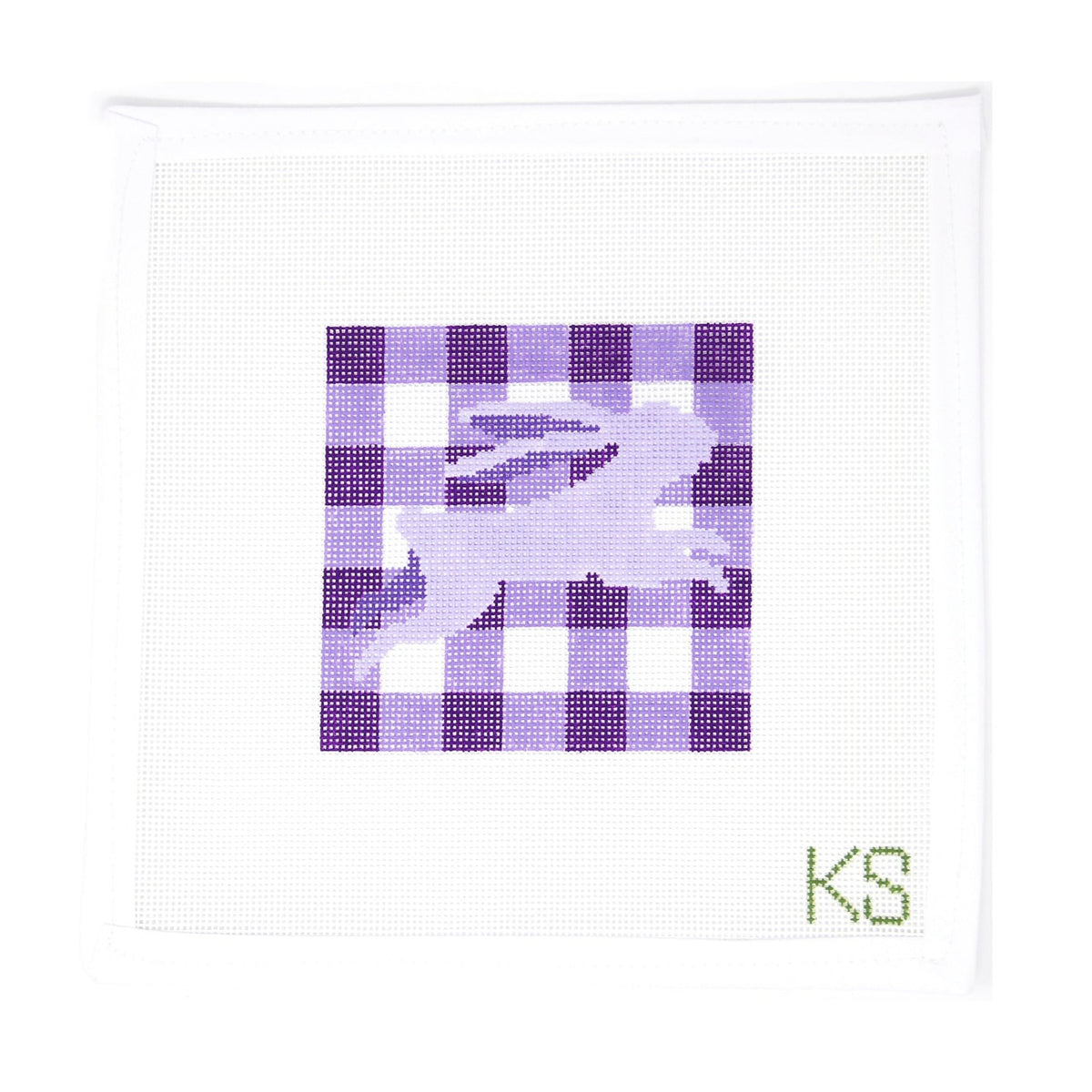 Purple Gingham Bunny – Greystone Needlepoint