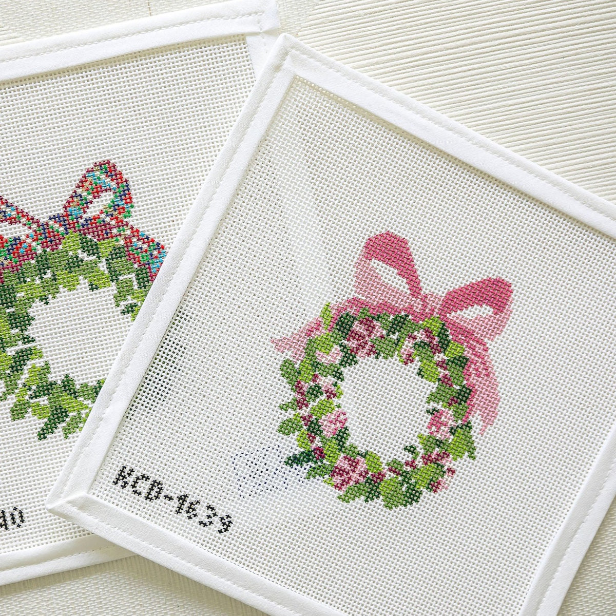 Pink Wreath with Candy Canvas – Greystone Needlepoint
