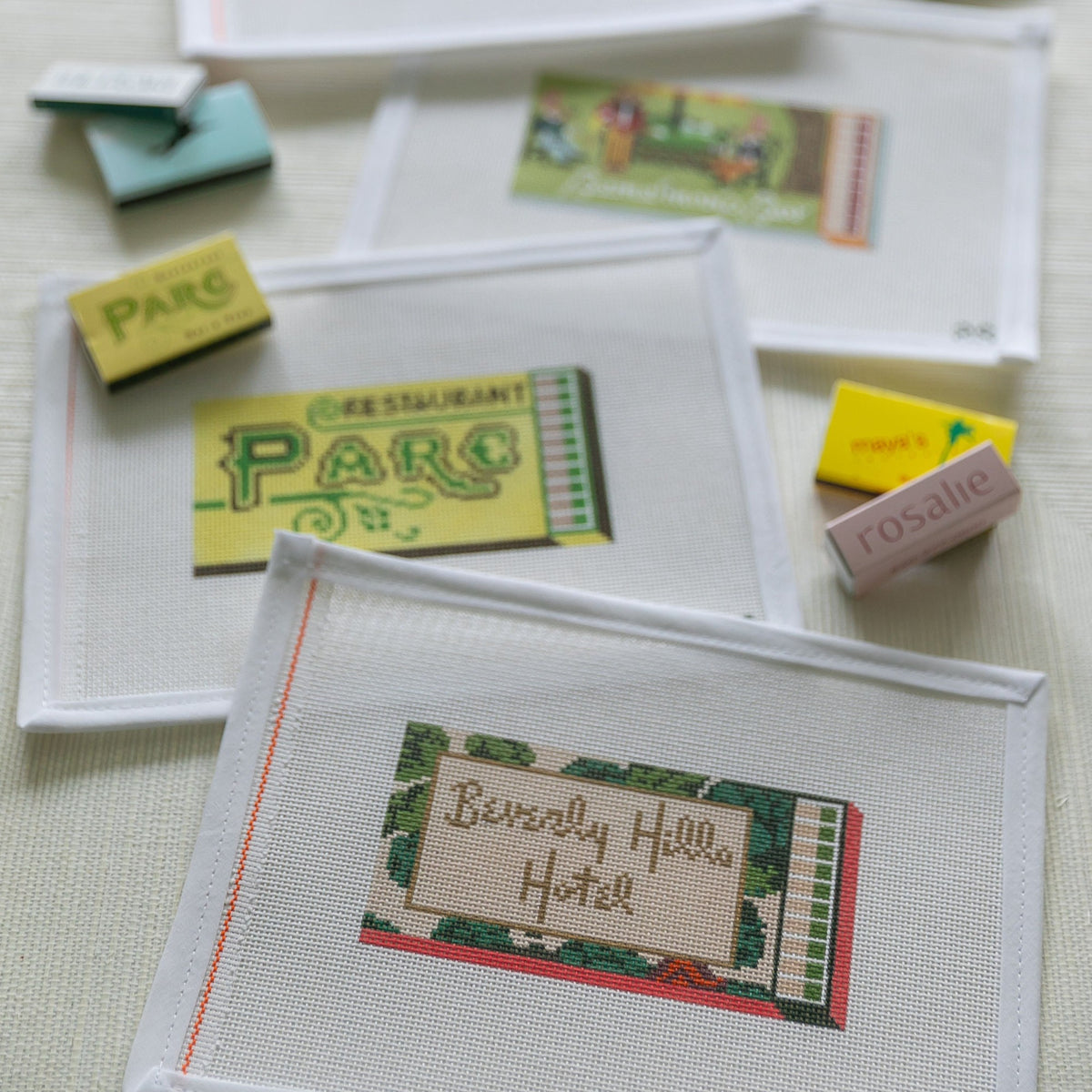 Beverly Hills Hotel Matchbox – Greystone Needlepoint
