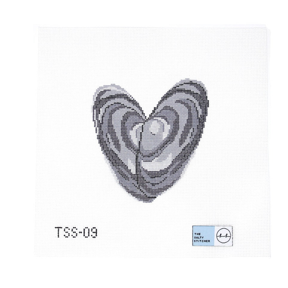 Clam Shell Heart – Greystone Needlepoint