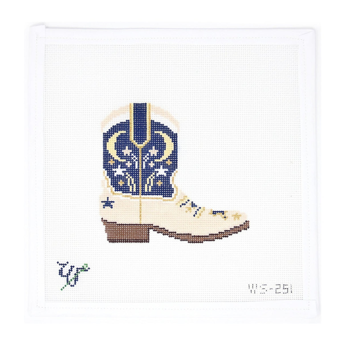 Moon & Stars Cowboy Boot – Greystone Needlepoint