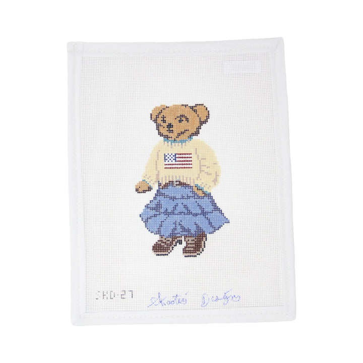 Girl Flag Bear – Greystone Needlepoint