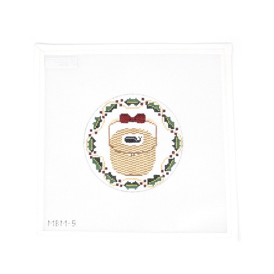 Nantucket Basket Holly Ornament – Greystone Needlepoint