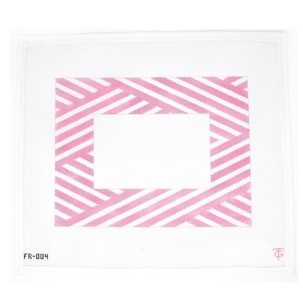 Pink and White Stripe Frame – Greystone Needlepoint