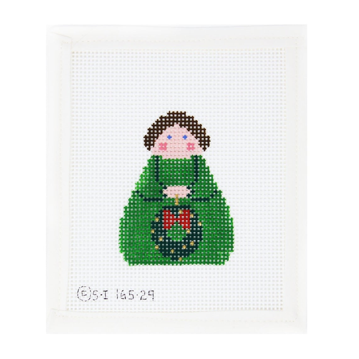 Georgette's Angels Christmas Green Wreath Angel – Greystone Needlepoint